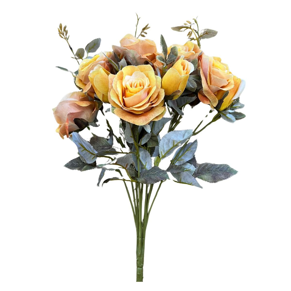 Casa Flor - cod: SH561amarelo - Buque de Rosas com Folhagens Contem 10 ...